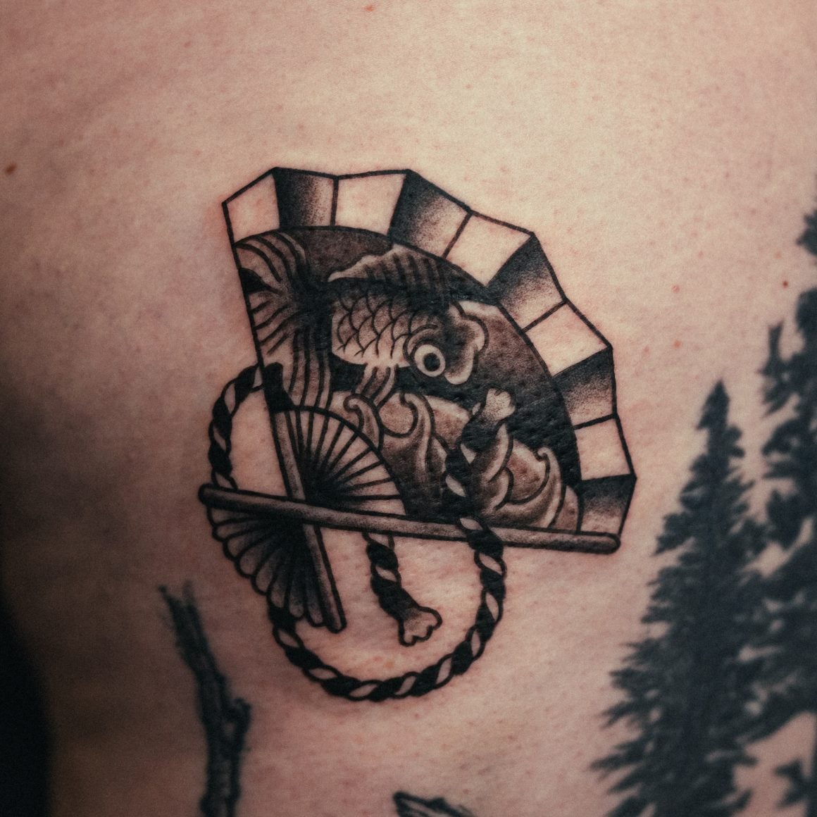 Japanese-Style Fan Tattoo - GOOD TIMES INK