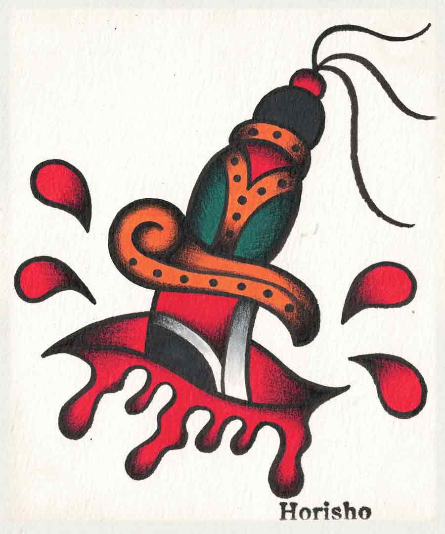 American Traditional Wound and Dagger - GOOD TIMES INK