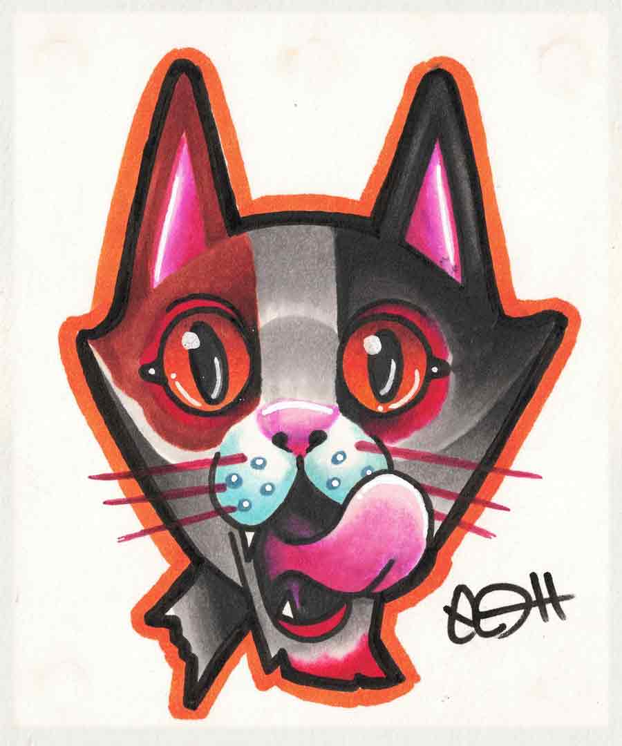 New School Cat - GOOD TIMES INK