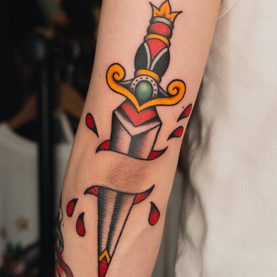 American Traditional Dagger Tattoo - GOOD TIMES INK