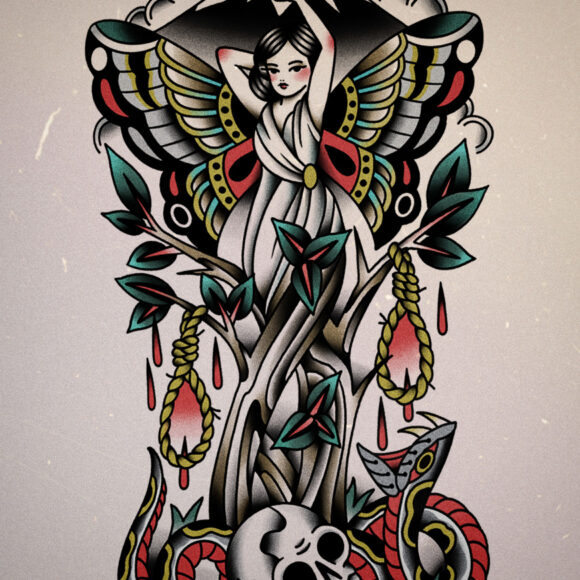 Fuji Sea of Trees Full Back Piece - GOOD TIMES INK