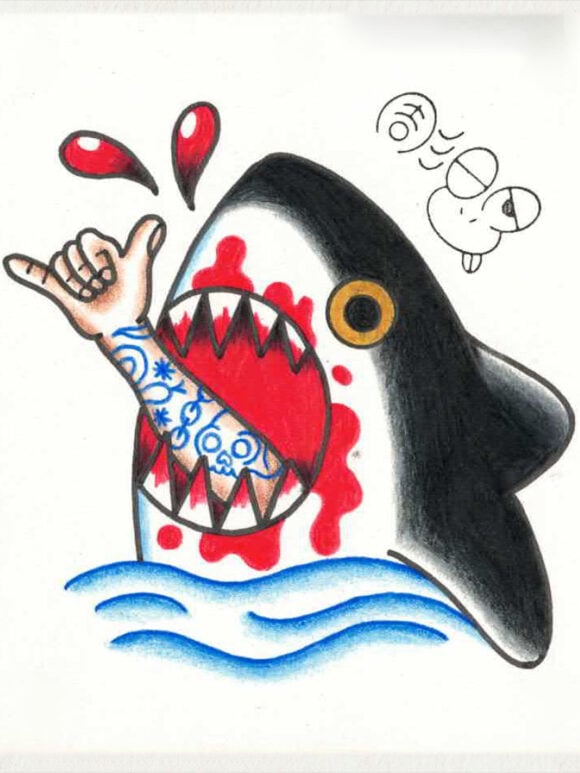 Man-Eating Shark Flash - GOOD TIMES INK